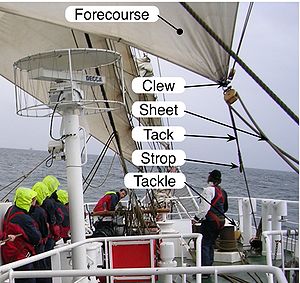 Tack (square sail) - Ships